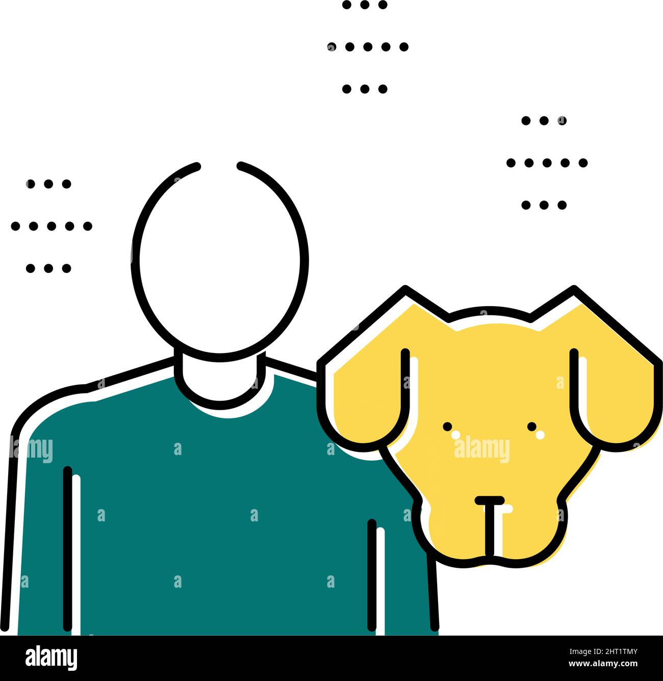 dog owner color icon vector illustration Stock Vector Image & Art - Alamy