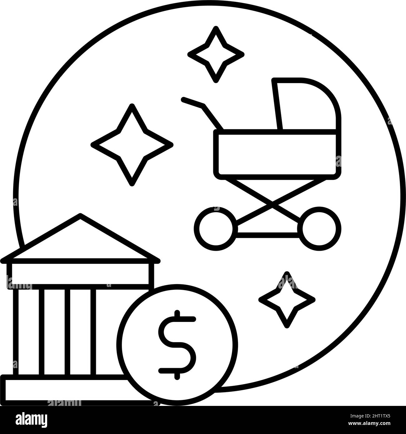 childbirth benefits line icon vector illustration Stock Vector Image ...