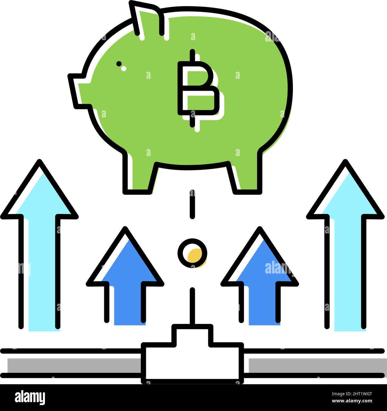 fundraising digital coin ico color icon vector illustration Stock ...