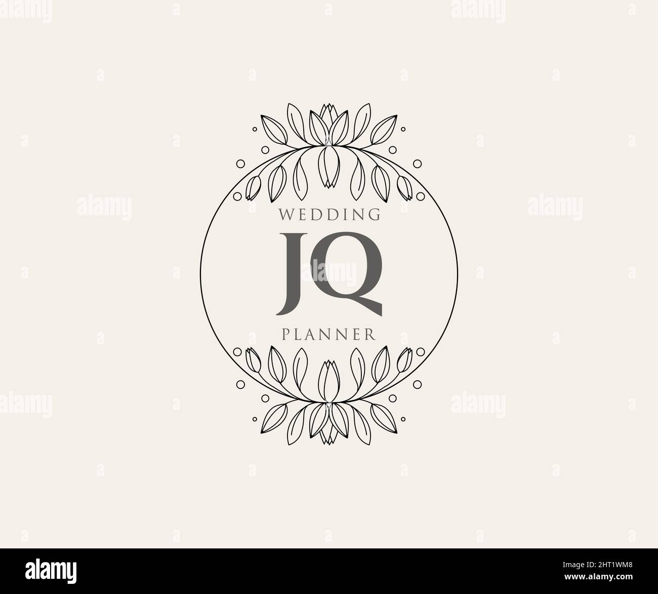 JQ Initials letter Wedding monogram logos collection, hand drawn modern ...
