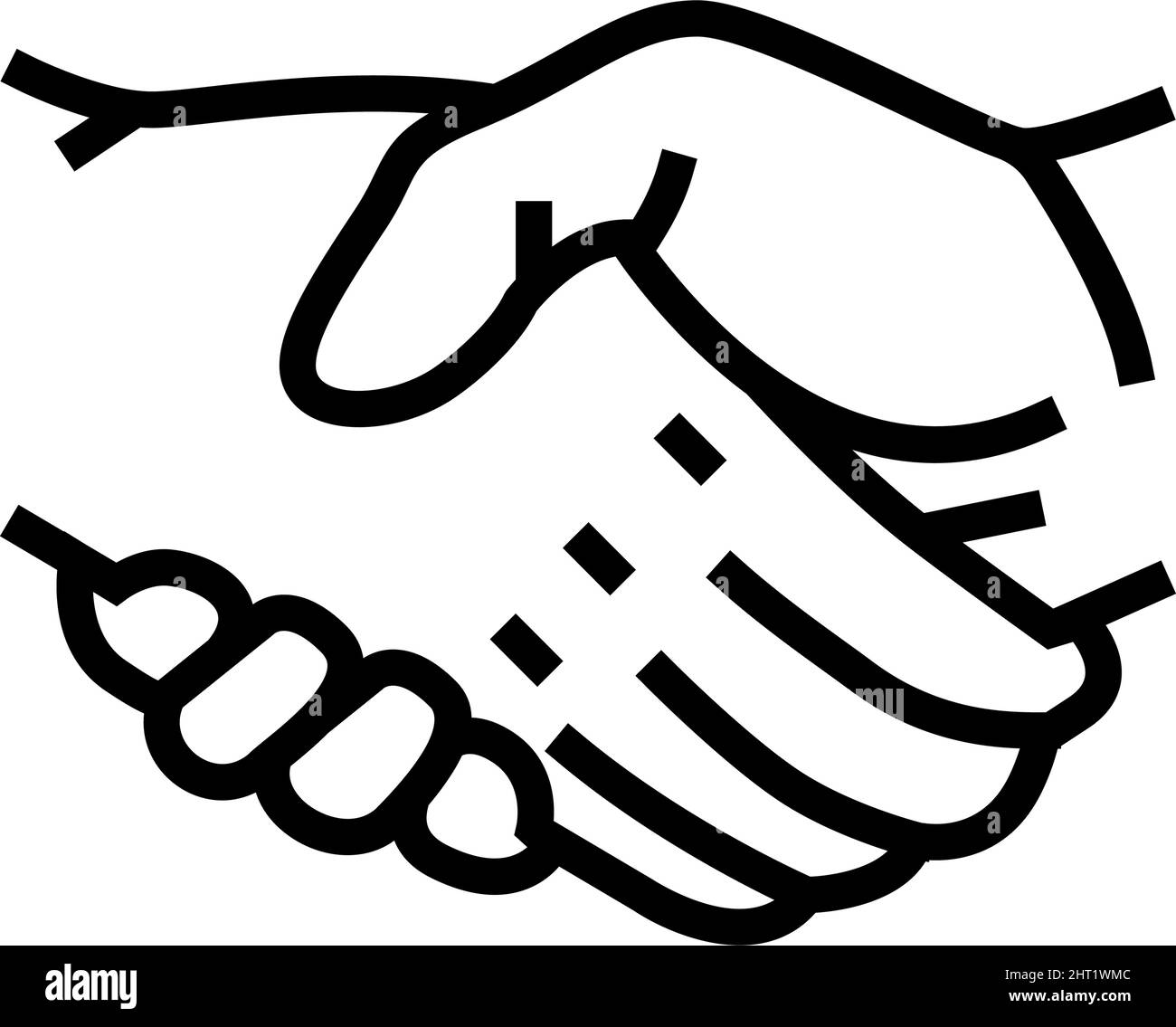 handshake with hand line icon vector illustration Stock Vector Image ...