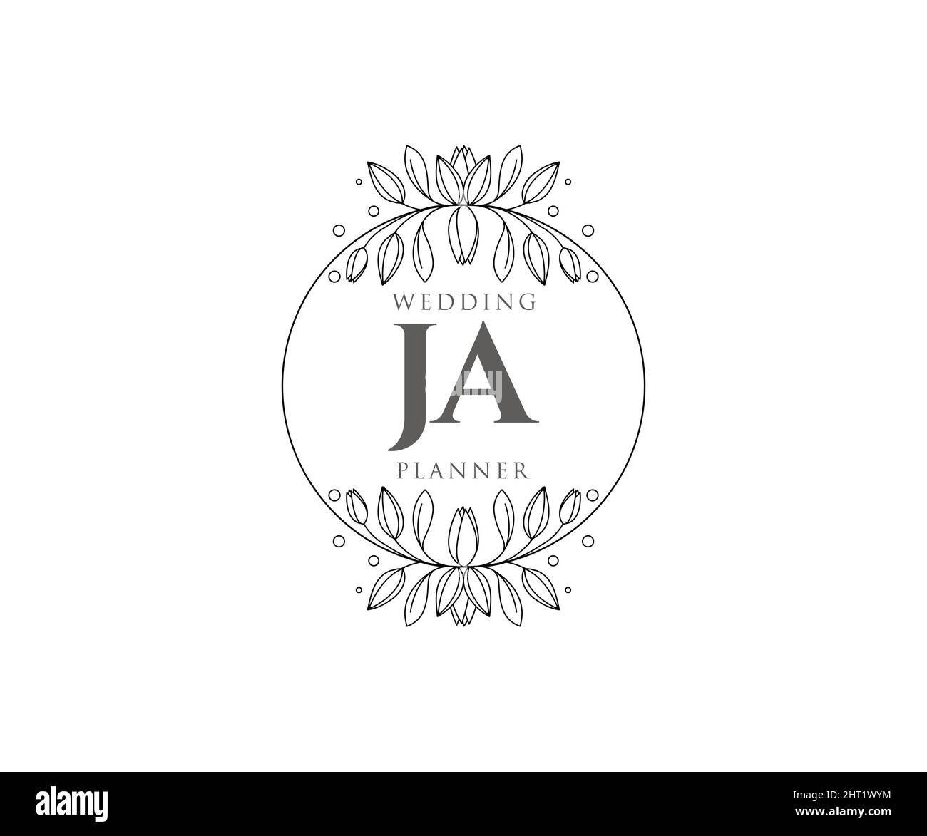JA Initials letter Wedding monogram logos collection, hand drawn modern ...