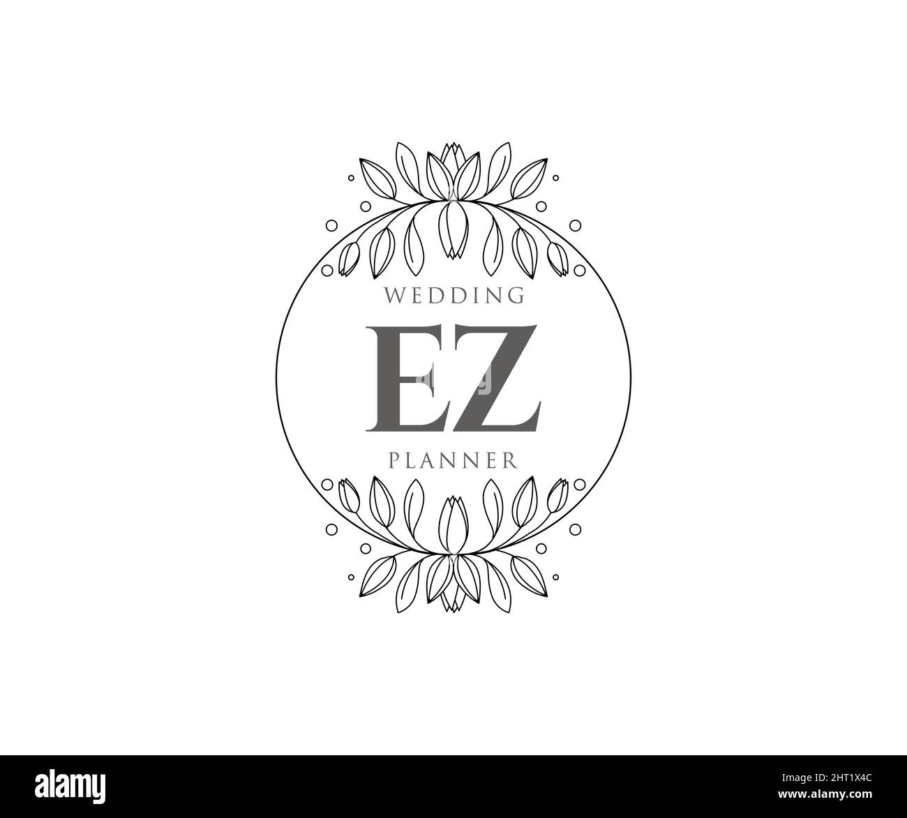 EZ Initials letter Wedding monogram logos collection, hand drawn modern ...