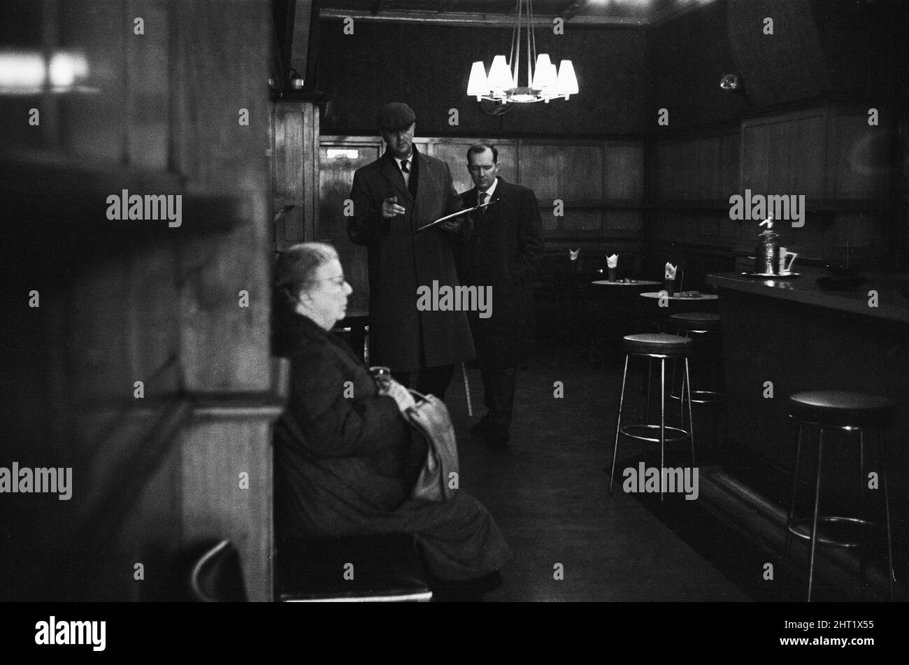 Scene inside the Blind Beggar pub on Whitechapel Road, Stepney where ...
