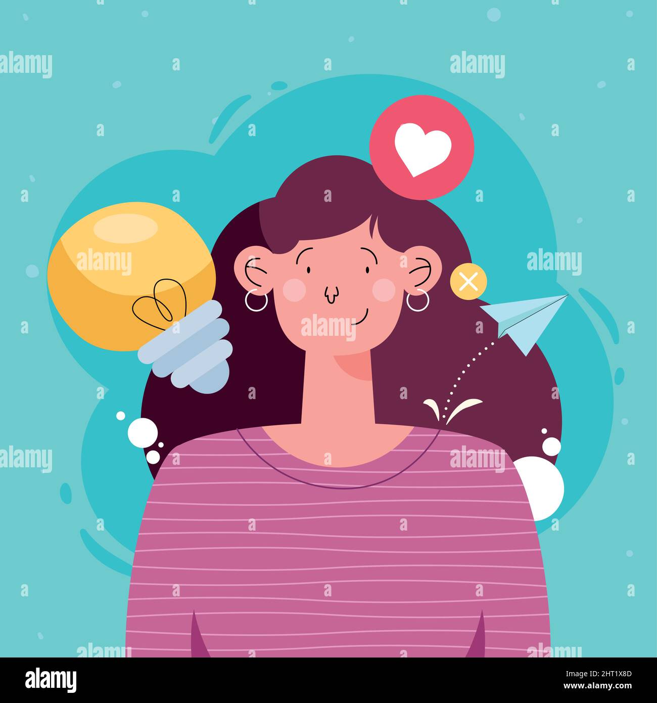 cartoon girl social media style Stock Vector Image & Art - Alamy