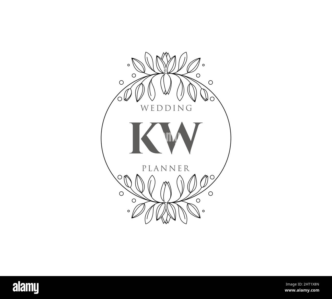 KW Initials letter Wedding monogram logos collection, hand drawn modern ...