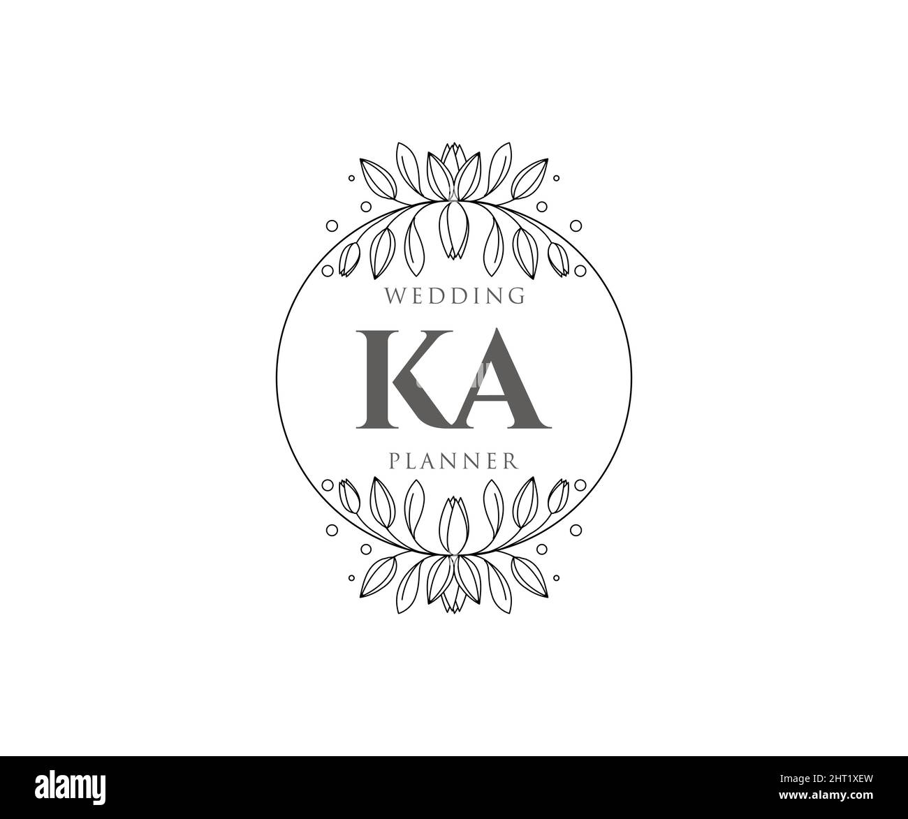 KA Initials letter Wedding monogram logos collection, hand drawn modern ...