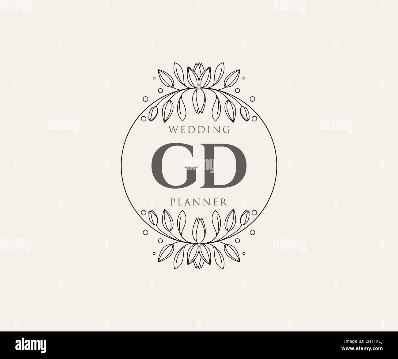 GD Initials letter Wedding monogram logos collection, hand drawn modern ...