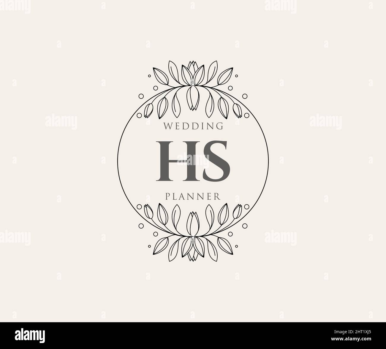 HS Initials letter Wedding monogram logos collection, hand drawn modern ...