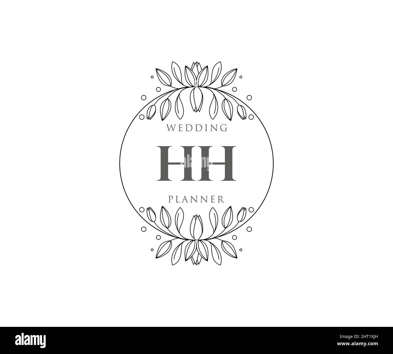 HH Initials letter Wedding monogram logos collection, hand drawn modern ...