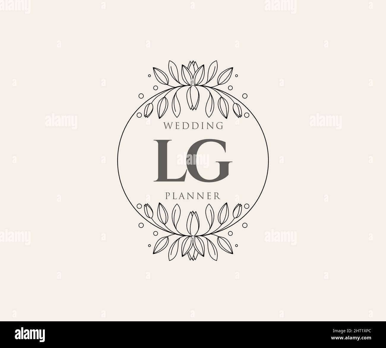 LG Initials letter Wedding monogram logos collection, hand drawn modern ...