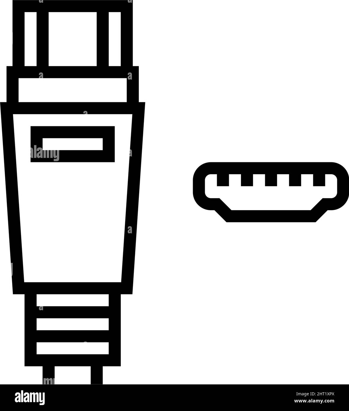 usb mini a line icon vector illustration Stock Vector Image & Art - Alamy