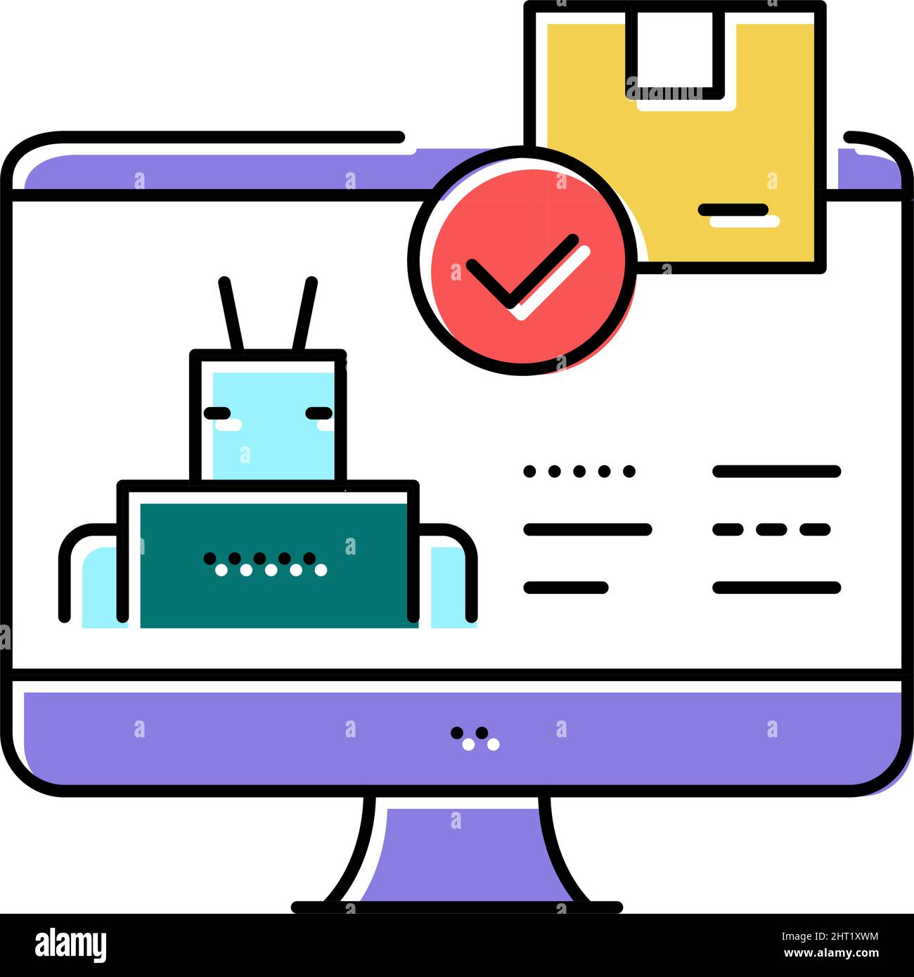 automatical order acceptance color icon vector illustration Stock ...
