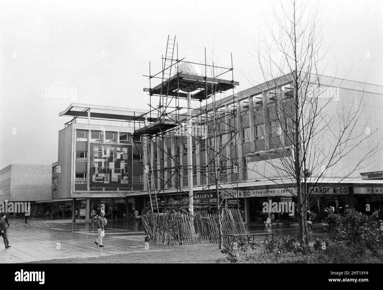 The construction of the town centre clock in Basildon, Essex. 12th ...