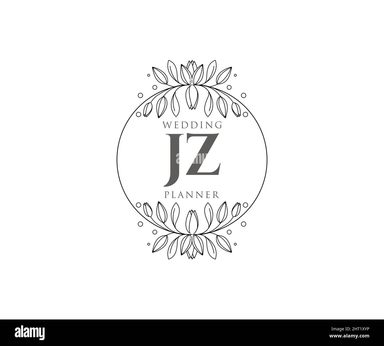 JZ Initials letter Wedding monogram logos collection, hand drawn modern ...