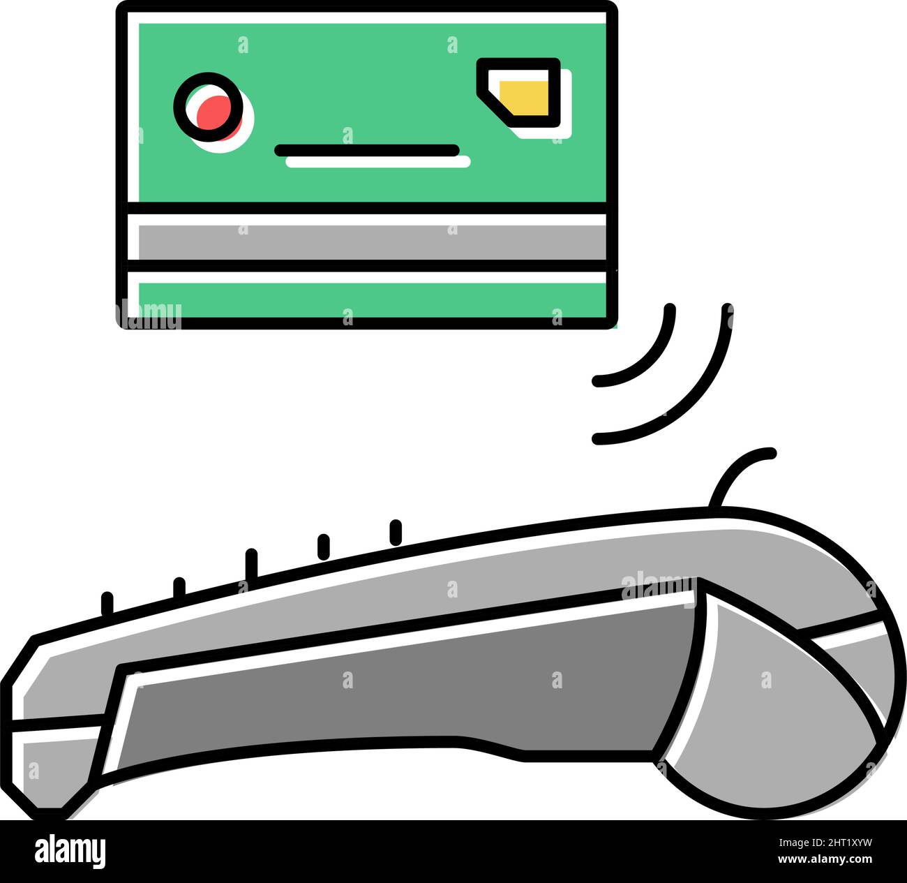 card contactless payment pos terminal color icon vector illustration ...