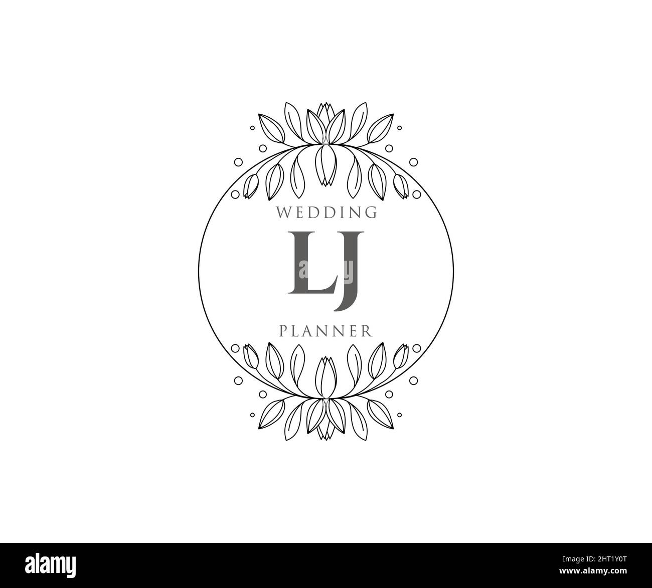 LJ Initials letter Wedding monogram logos collection, hand drawn modern ...