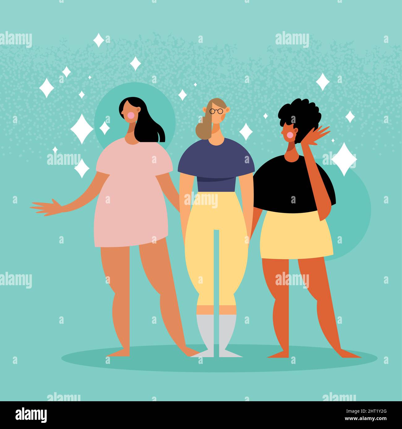 female friends together cartoon design Stock Vector Image & Art - Alamy