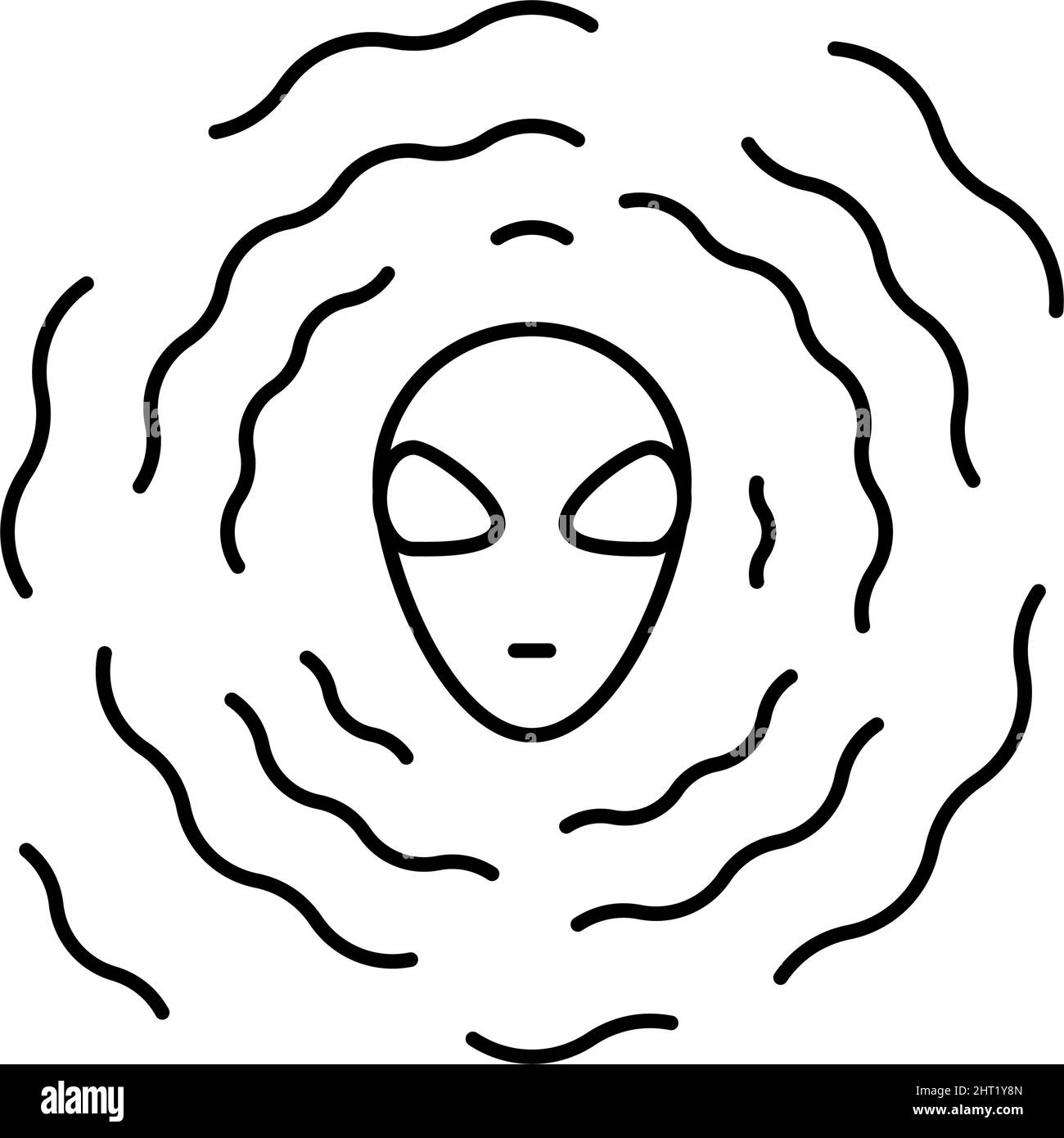alien vibration line icon vector illustration Stock Vector Image & Art ...