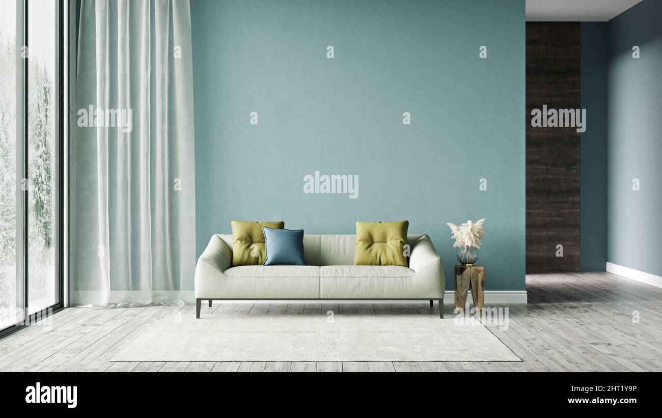 Beautiful interior of a modern room. Bright and clean design. 3D ...