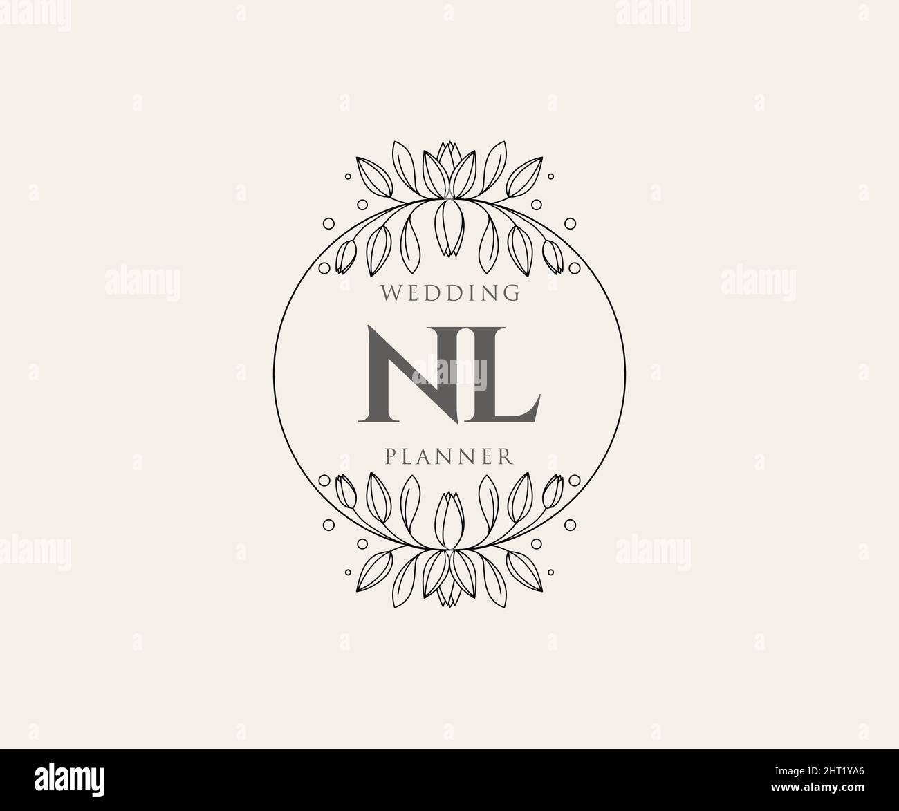 NL Initials letter Wedding monogram logos collection, hand drawn modern ...