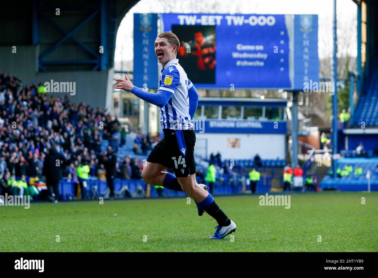 George Byers #14 of Sheffield Wednesday Celebrates scoring a goal to ...