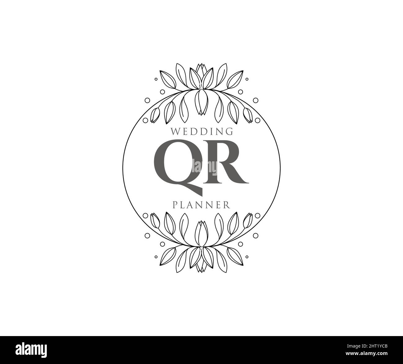 QR Initials letter Wedding monogram logos collection, hand drawn modern ...