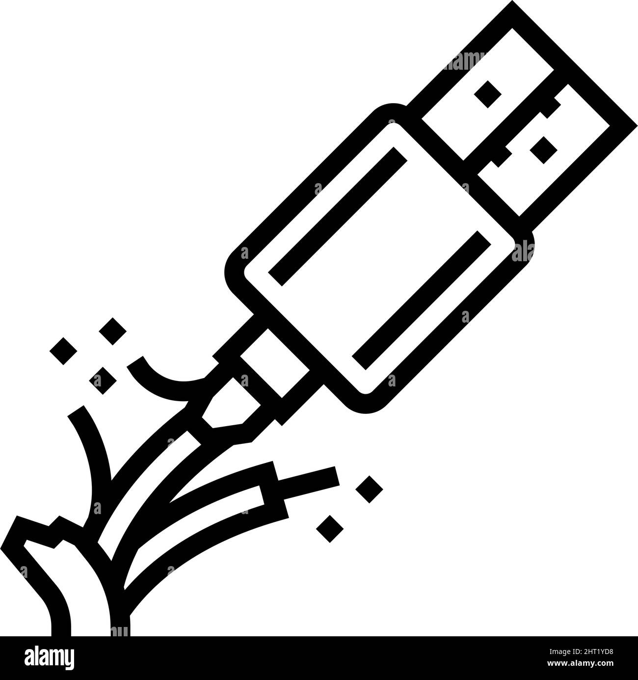 broken cable usb line icon vector illustration Stock Vector Image & Art ...