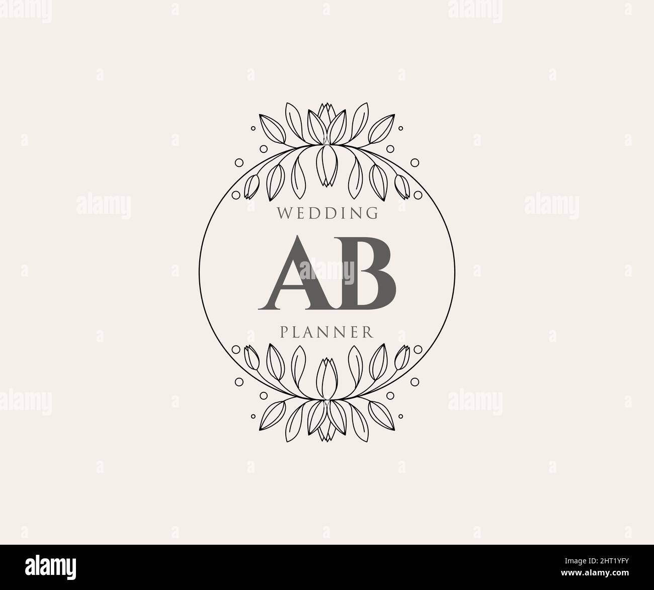 AB Initials letter Wedding monogram logos collection, hand drawn modern ...