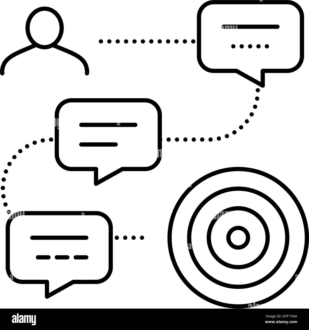 discussing for go to target line icon vector illustration Stock Vector ...