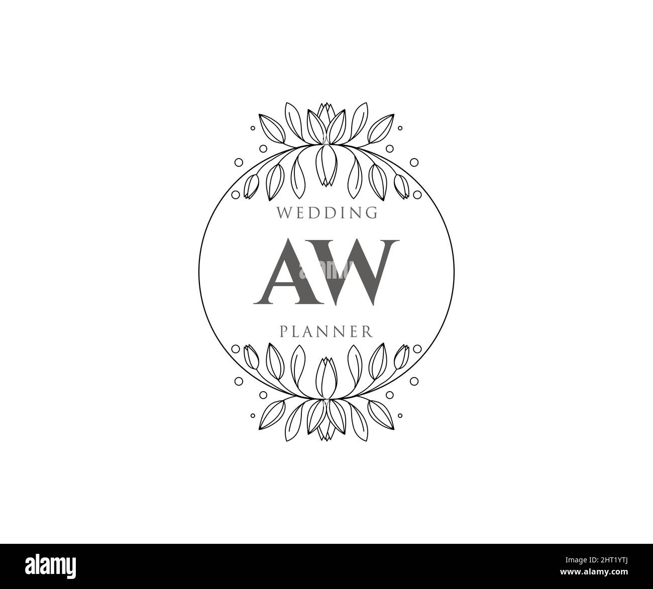 AW Initials letter Wedding monogram logos collection, hand drawn modern ...