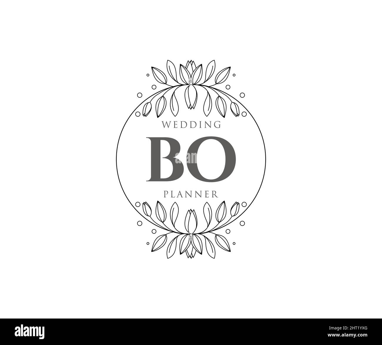 BO Initials letter Wedding monogram logos collection, hand drawn modern ...