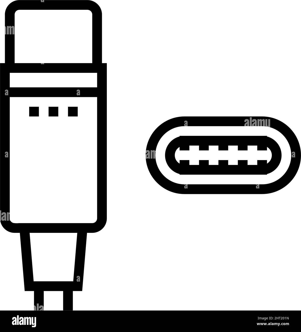 usb type c line icon vector illustration Stock Vector Image & Art - Alamy