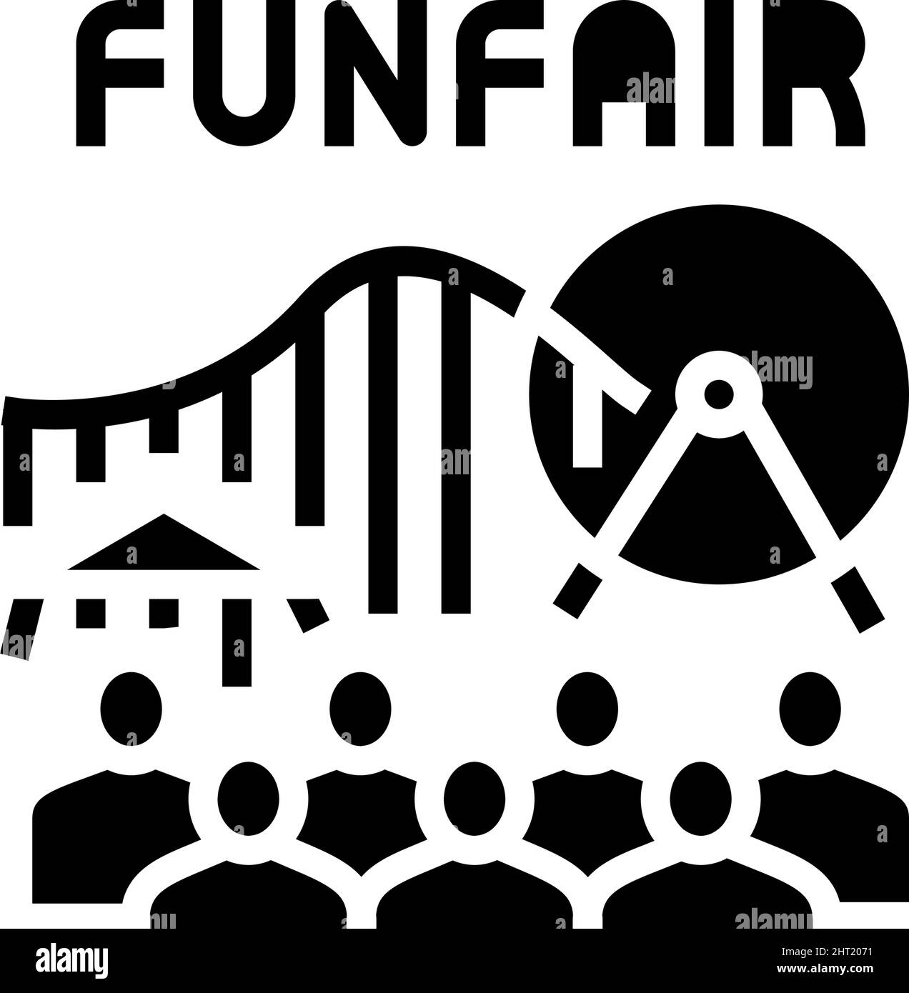 funfair amusement park glyph icon vector illustration Stock Vector ...