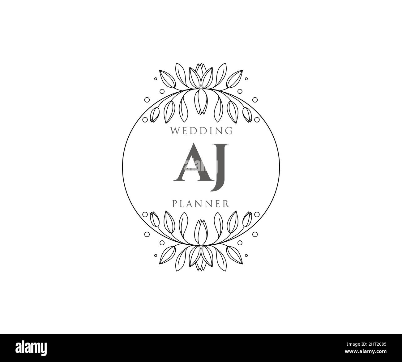 AJ Initials letter Wedding monogram logos collection, hand drawn modern ...