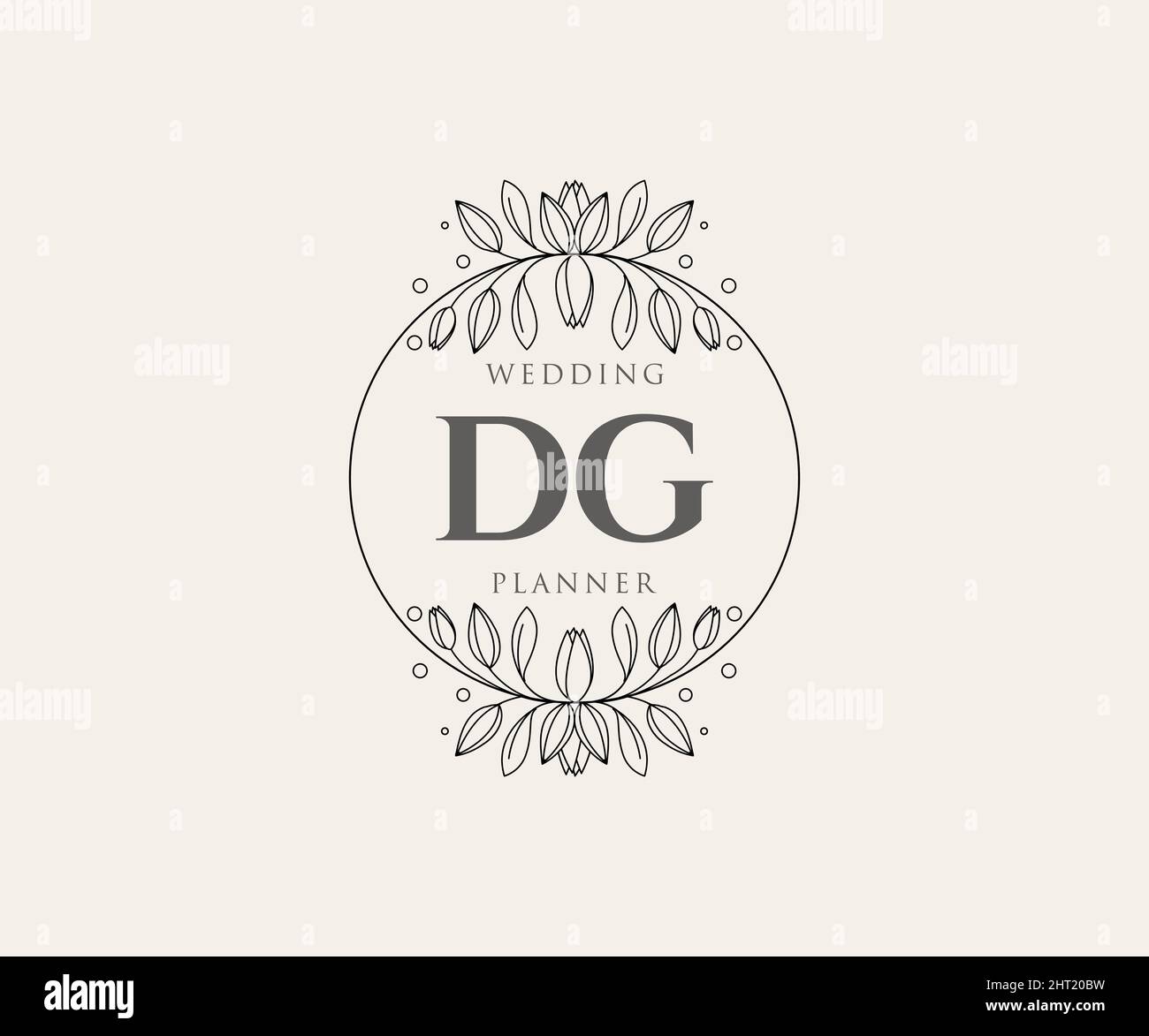 DG Initials letter Wedding monogram logos collection, hand drawn modern ...