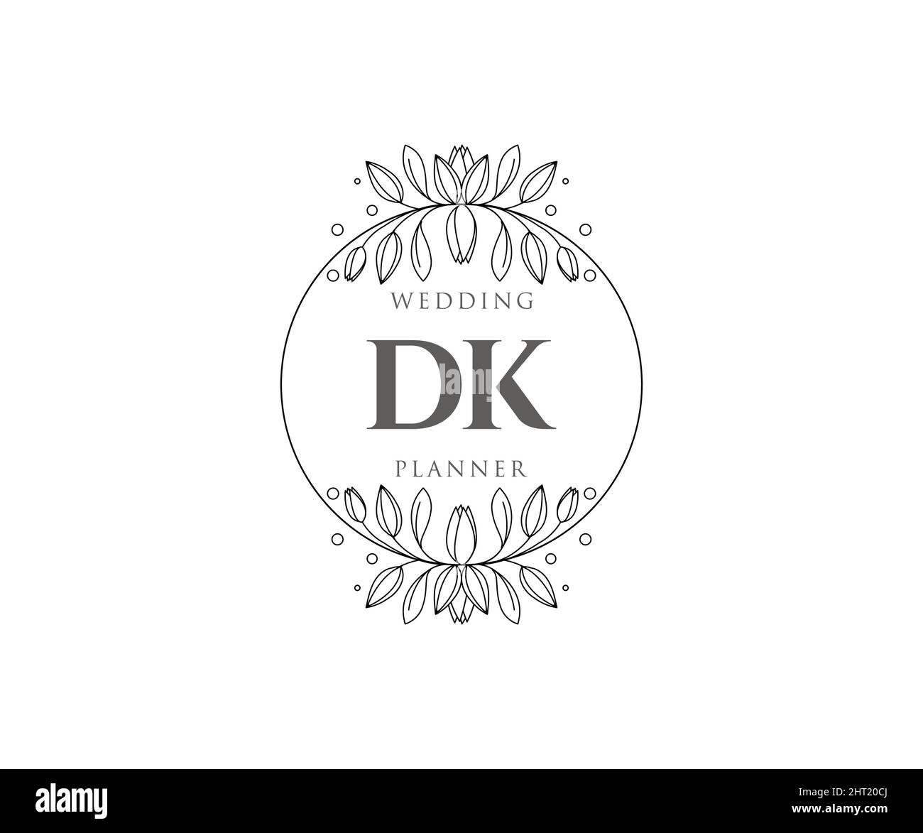 DK Initials letter Wedding monogram logos collection, hand drawn modern ...