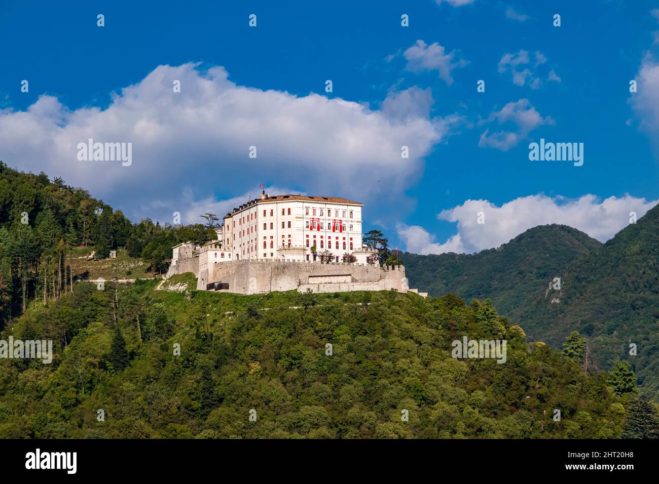 CastelBrando, a medieval castle situated on a dolomite limestone rock ...