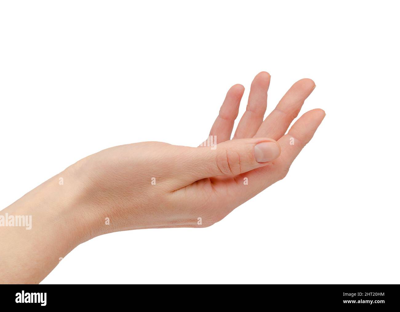 Isolated female hand on white background Stock Photo - Alamy