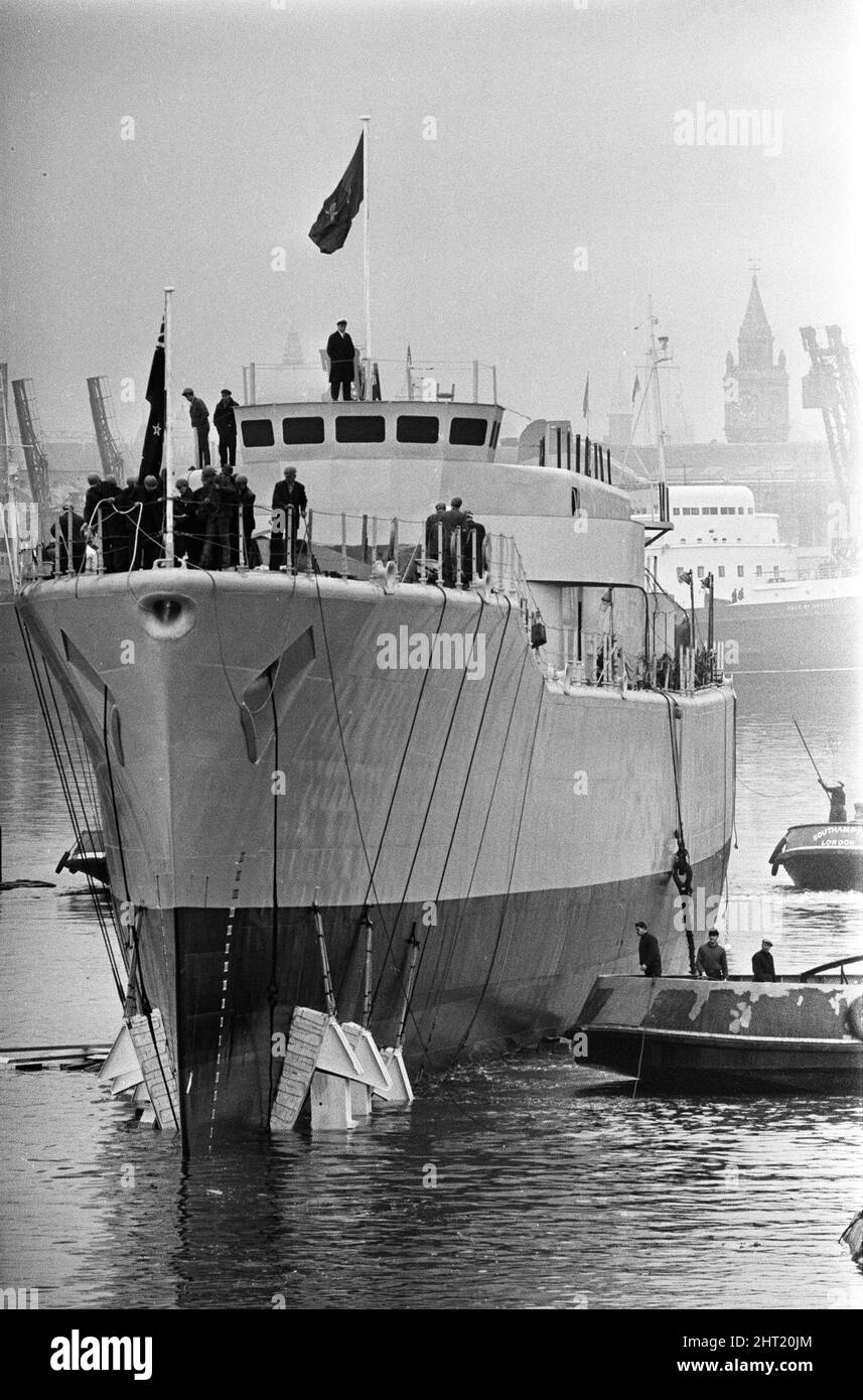 Princess Alexandra launches the ship Waikato at Harland and Wolff ...