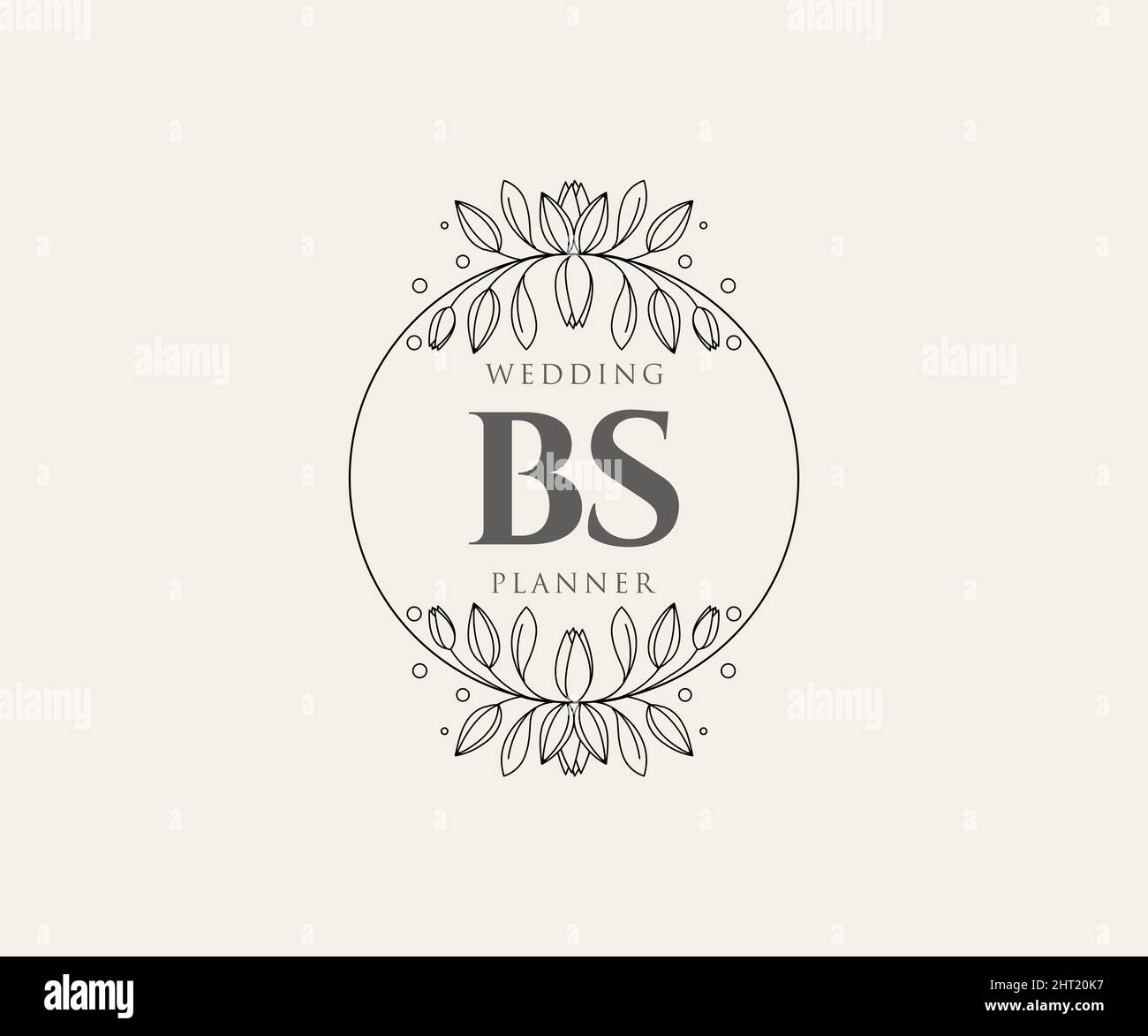 BS Initials letter Wedding monogram logos collection, hand drawn modern ...