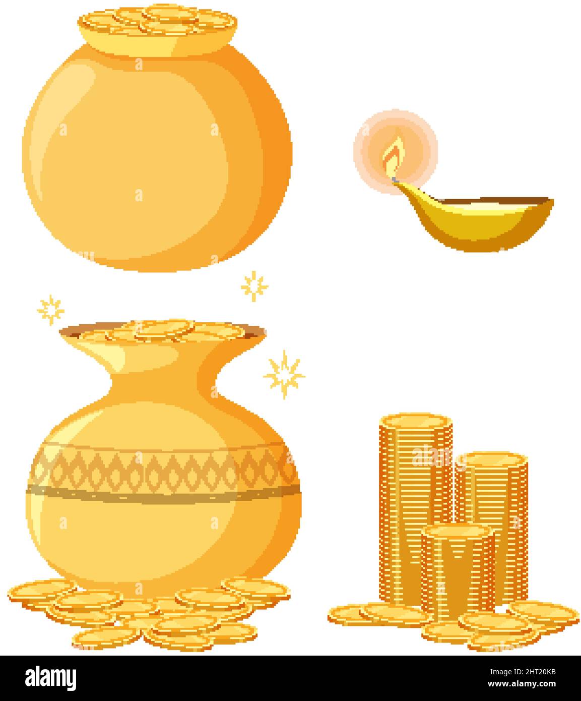 Golden pots Stock Vector Images - Alamy