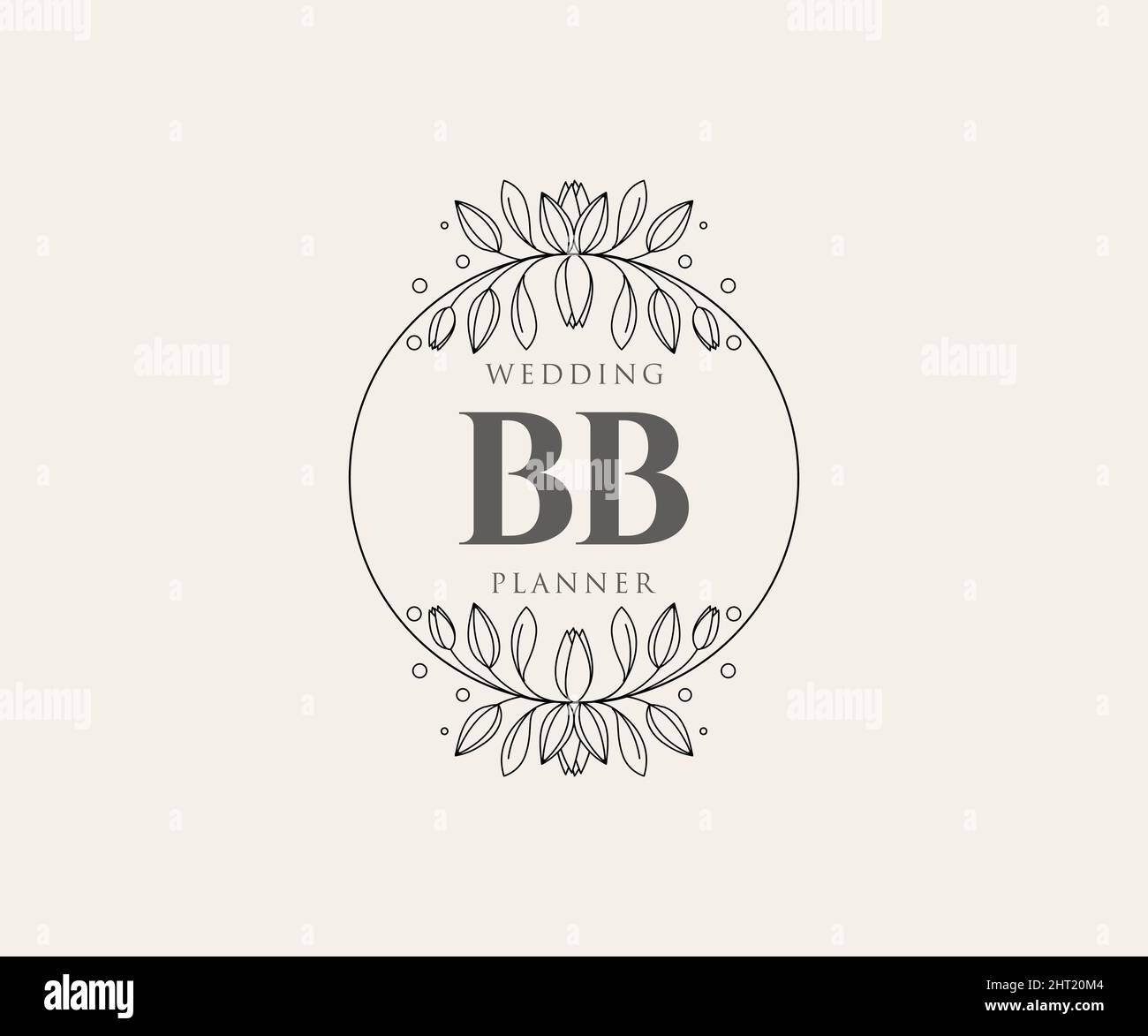 BB Initials letter Wedding monogram logos collection, hand drawn modern ...