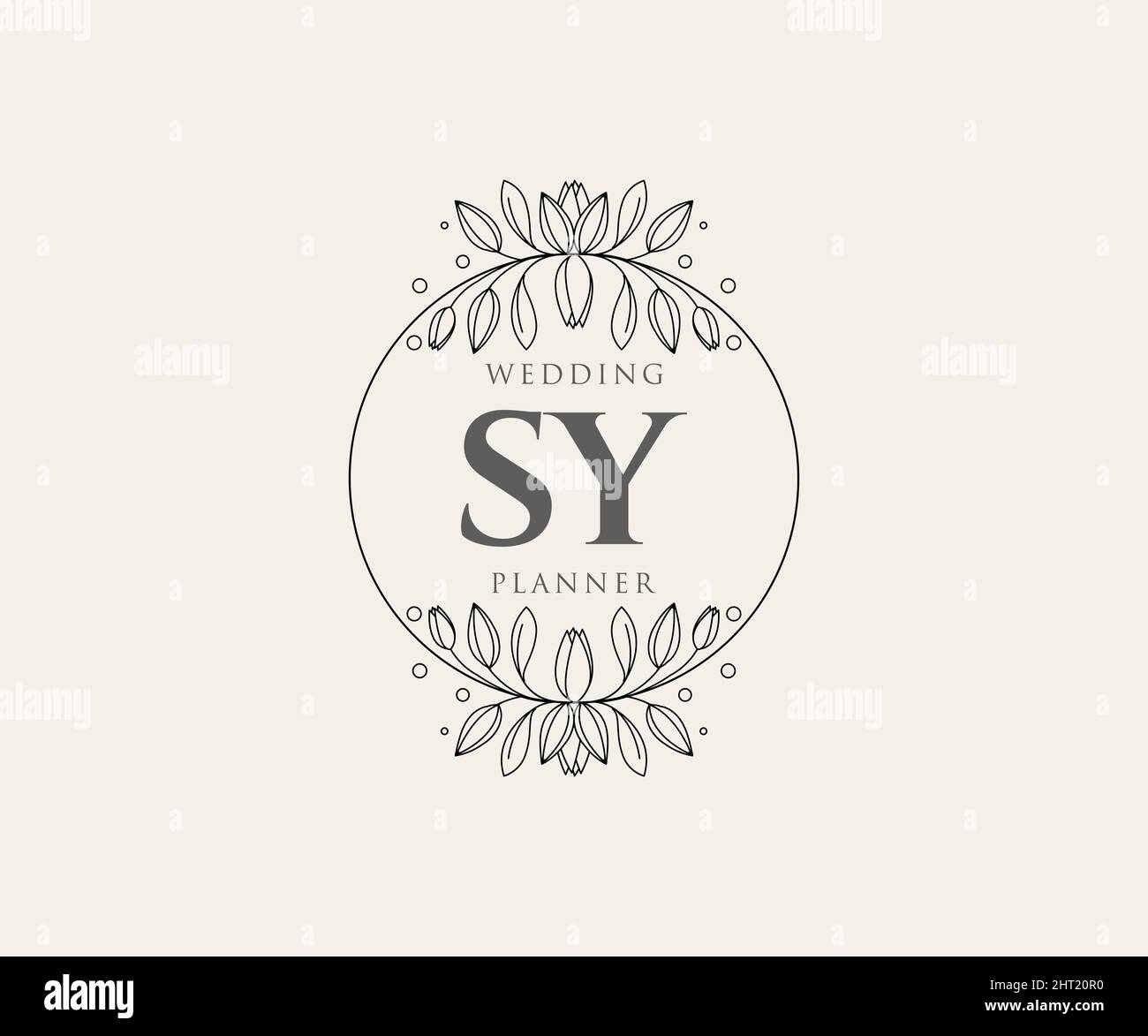 SY Initials letter Wedding monogram logos collection, hand drawn modern ...