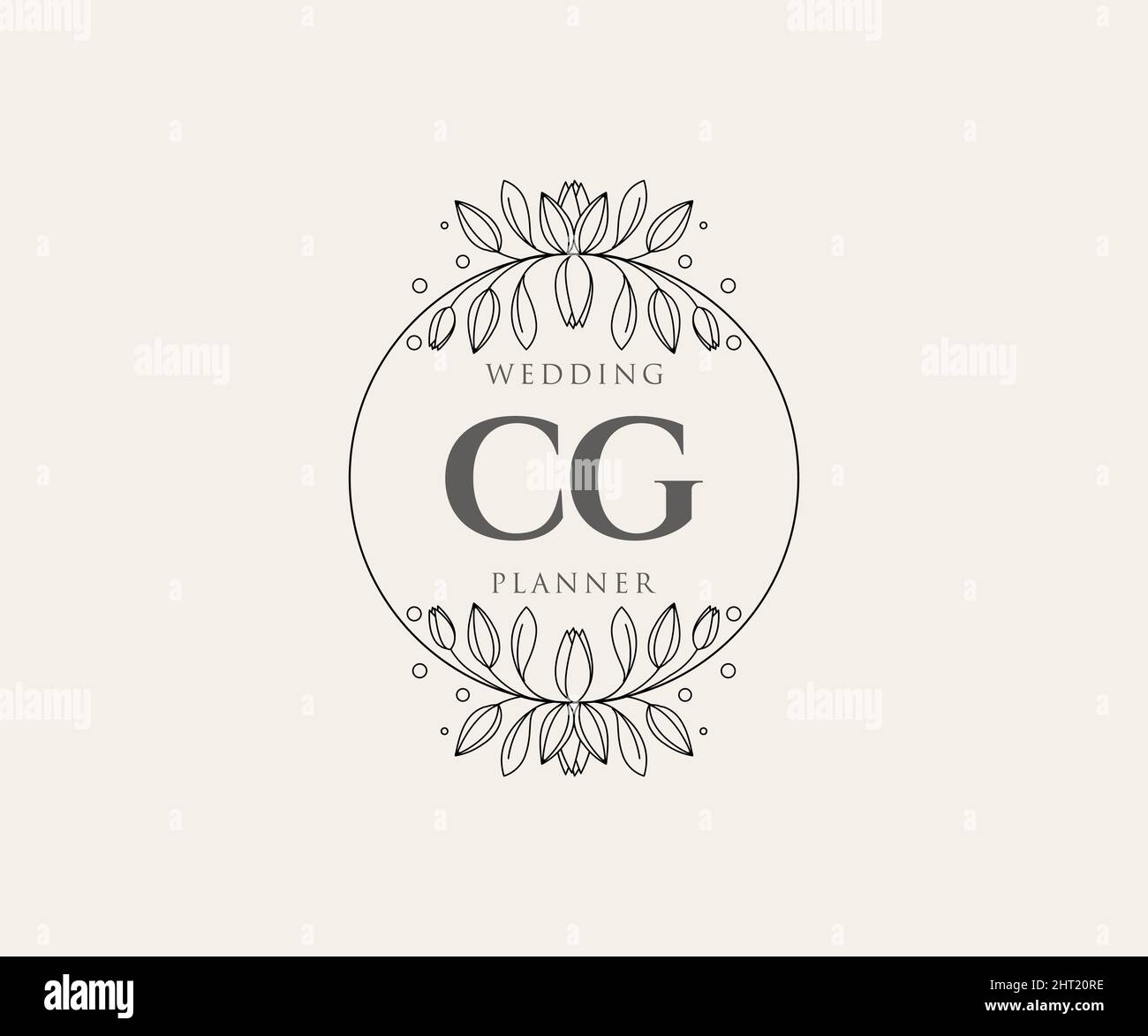 CG Initials letter Wedding monogram logos collection, hand drawn modern minimalistic and floral ...
