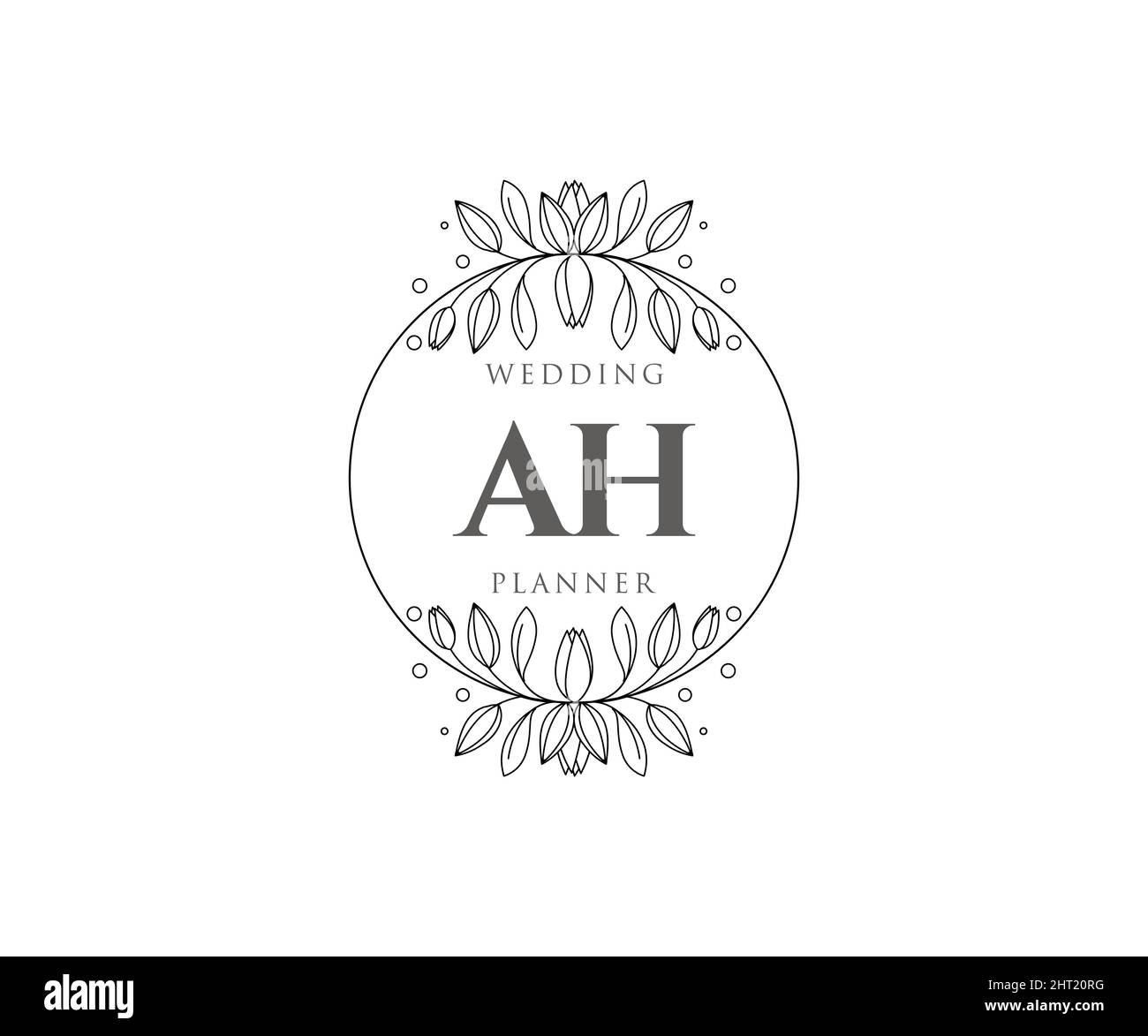 AH Initials letter Wedding monogram logos collection, hand drawn modern ...