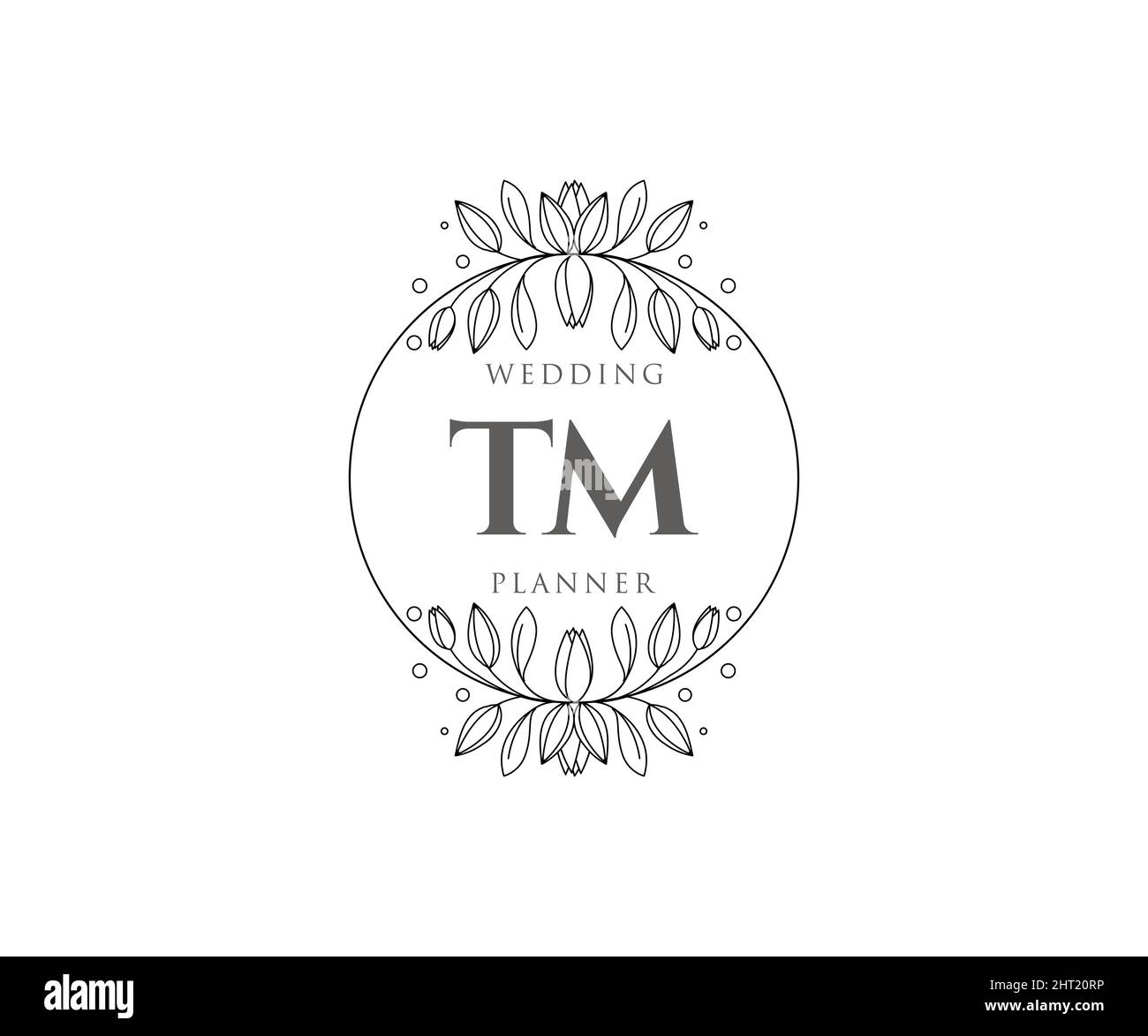 TM Initials letter Wedding monogram logos collection, hand drawn modern ...