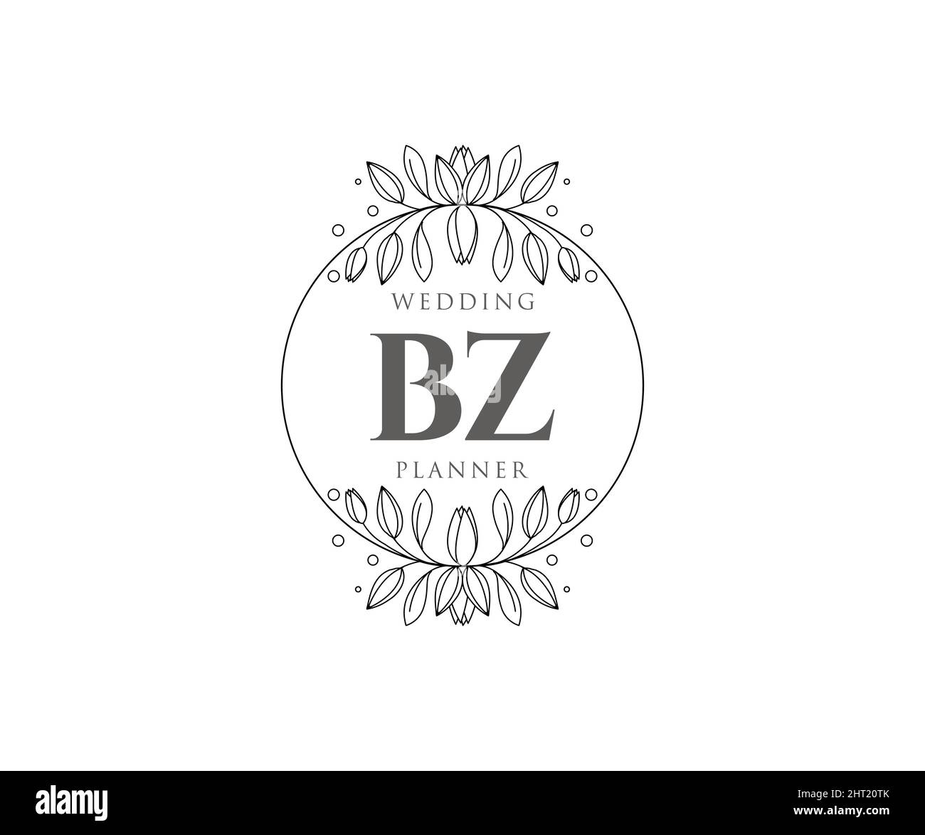 BZ Initials letter Wedding monogram logos collection, hand drawn modern ...