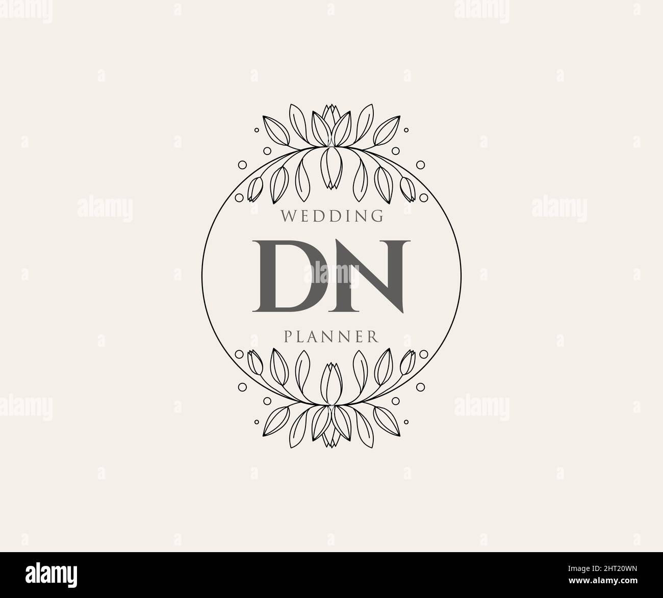 DN Initials letter Wedding monogram logos collection, hand drawn modern ...