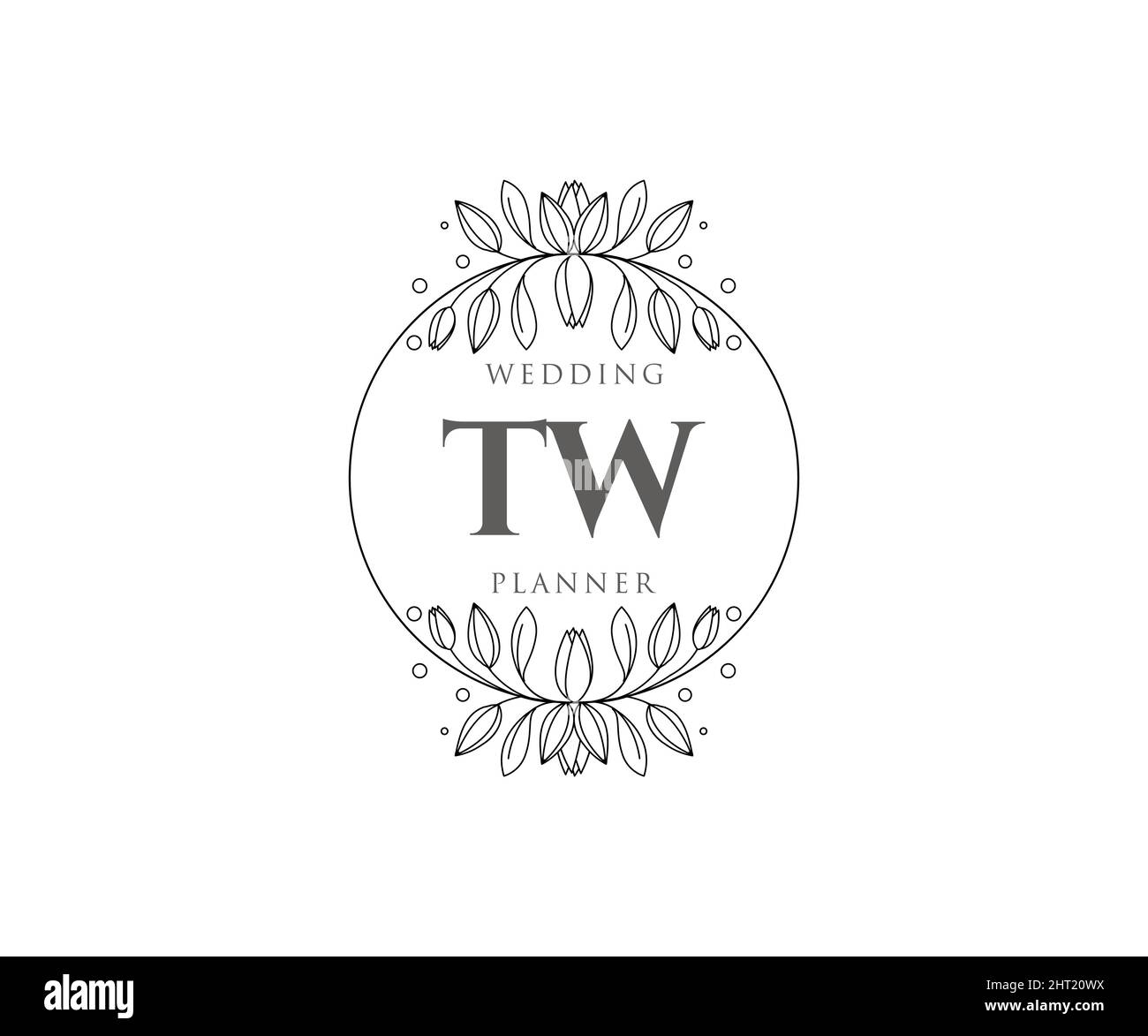 TW Initials letter Wedding monogram logos collection, hand drawn modern ...